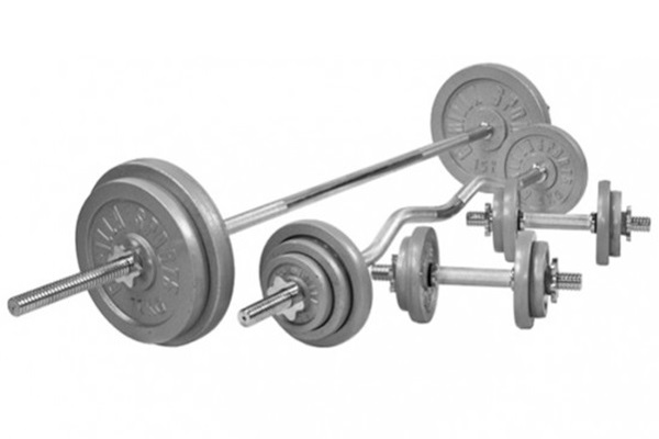 Bankdruk set kopen: halterbank met gewichten - Krachttraining.info